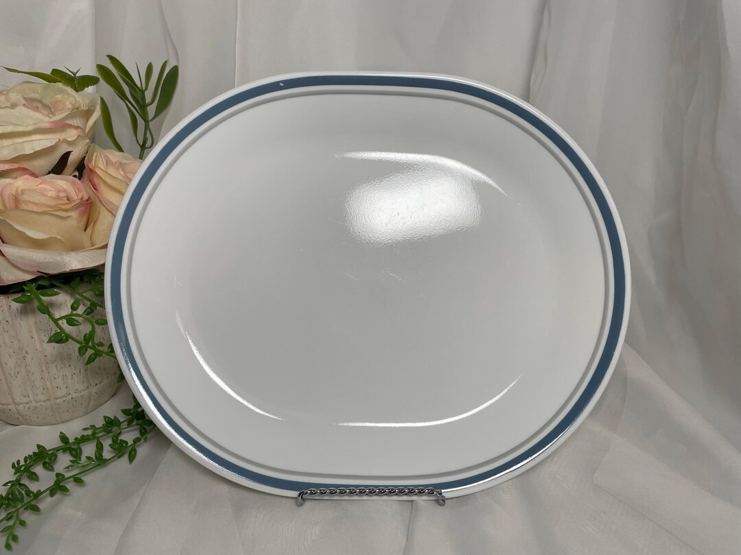 Vintage Corelle Indigo 12in Oval Serving Platter - Etsy