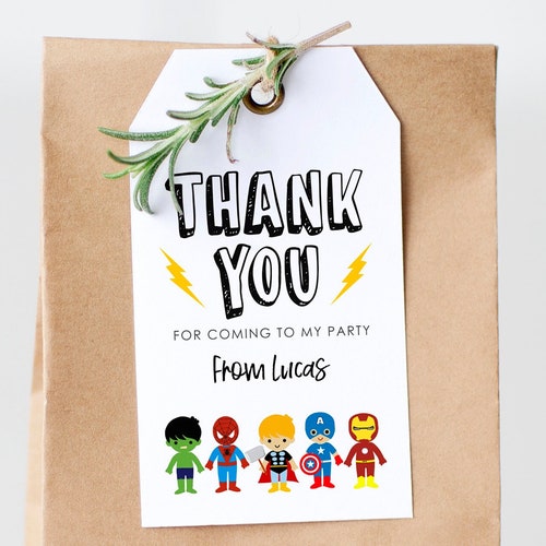 Editable Superhero Favor Tags Super Hero Birthday Superheroes - Etsy