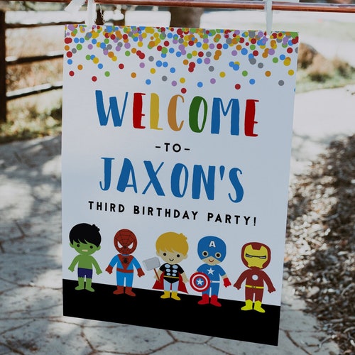 Printable Welcome Superheroes Birthday Sign Superhero - Etsy