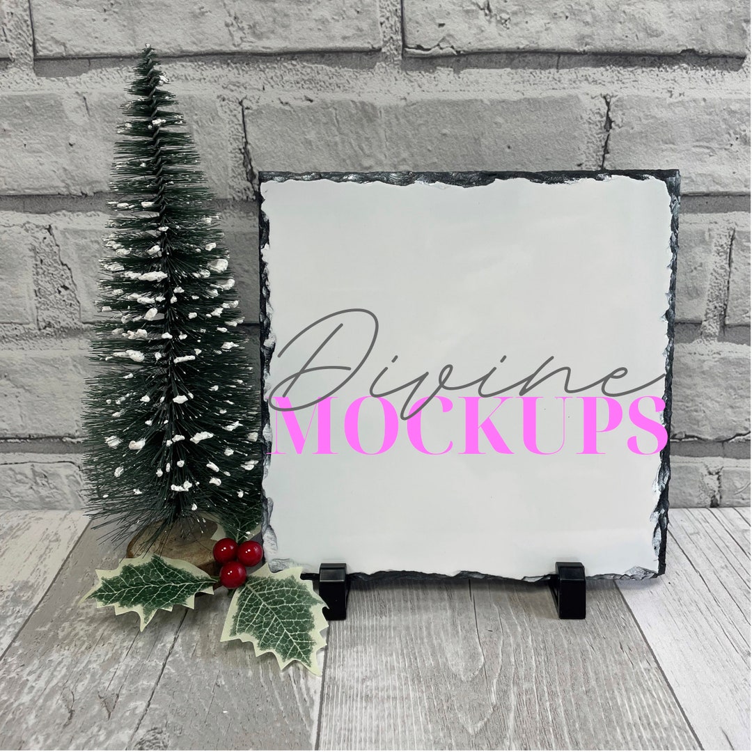 Christmas Photo Slate 20x20 Mockup - Square Slate Mockup - Digital ...