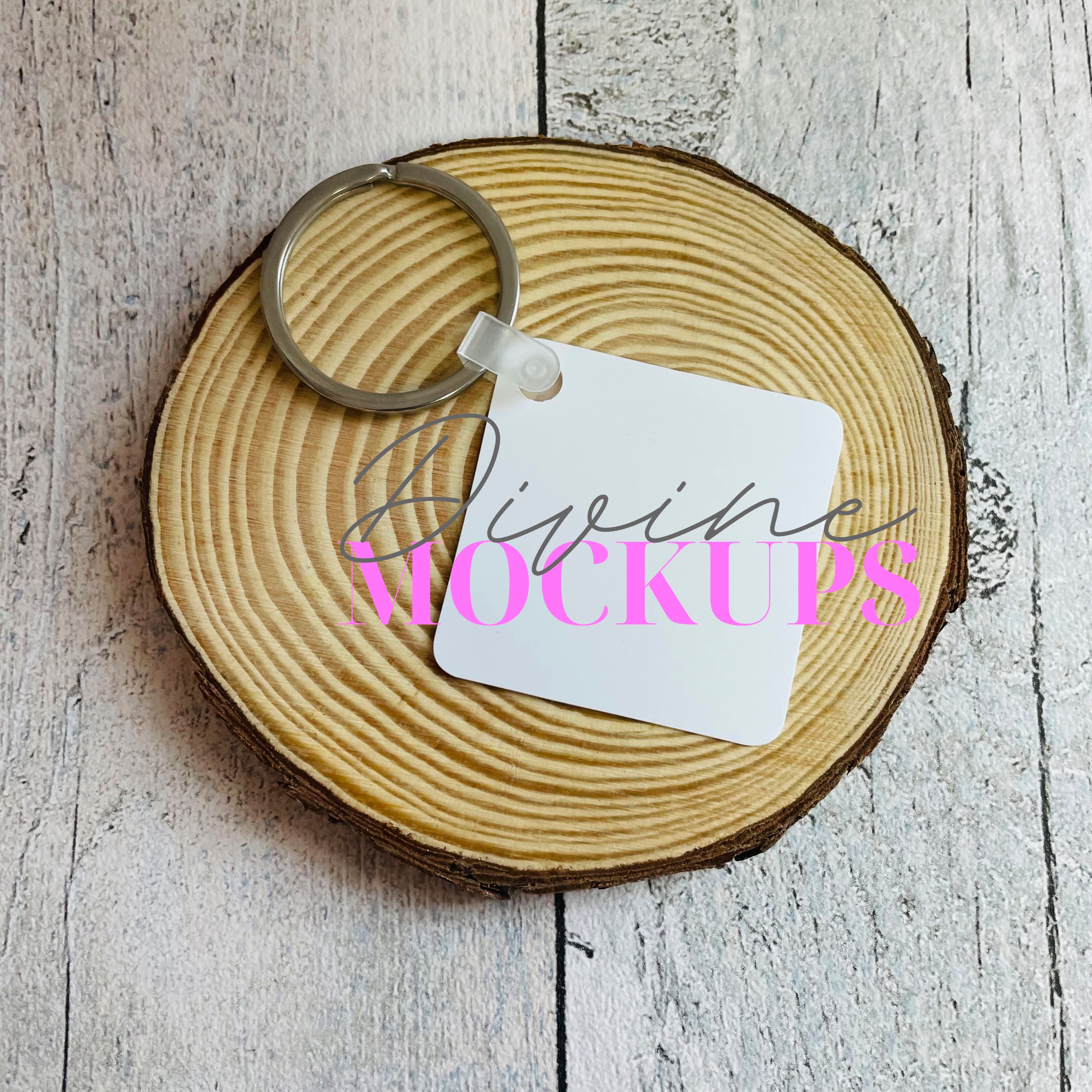 Square Plastic Keyring Mockup Keyring Mock Digital Download JPG Key ...