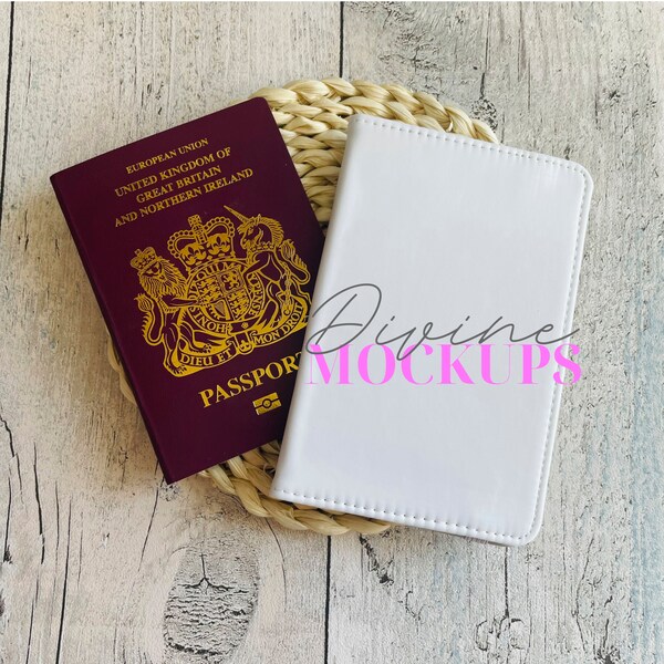 Leather Passport Cover Mockup - Etsy