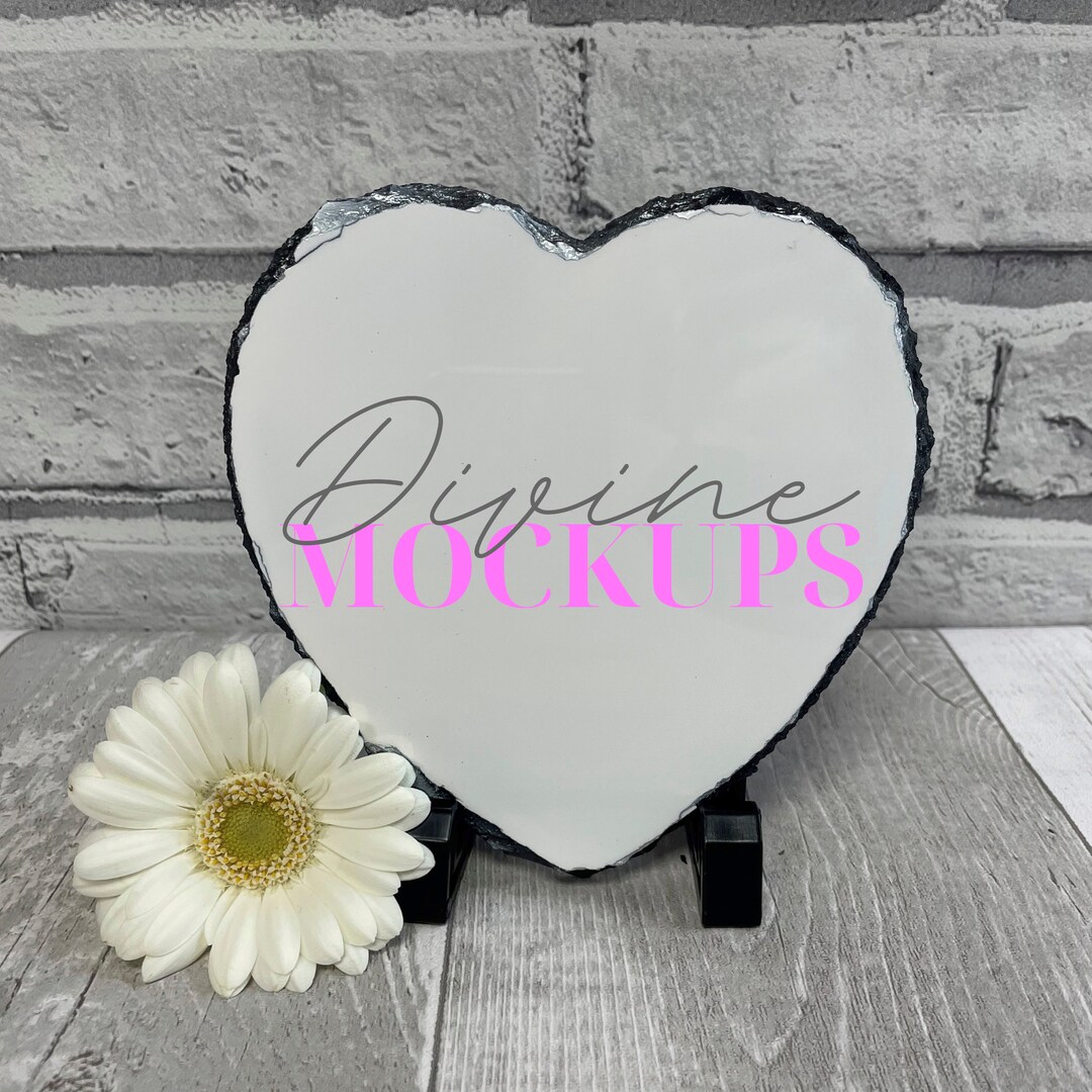 Heart Photo Slate 15cm Mockup - Heart Slate Mockup - Digital Download ...