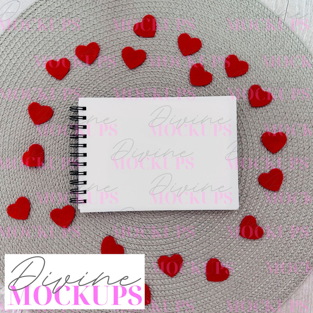 Valentine Notebook Mockup A6 Notebook With Plastic Covers Digital ...