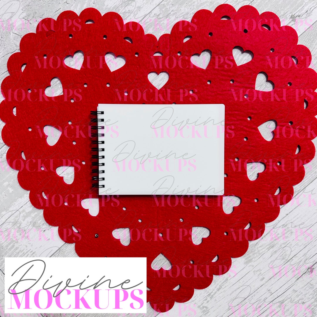 Valentine Notebook Mockup - A6 Notebook With Plastic Covers - Digital ...