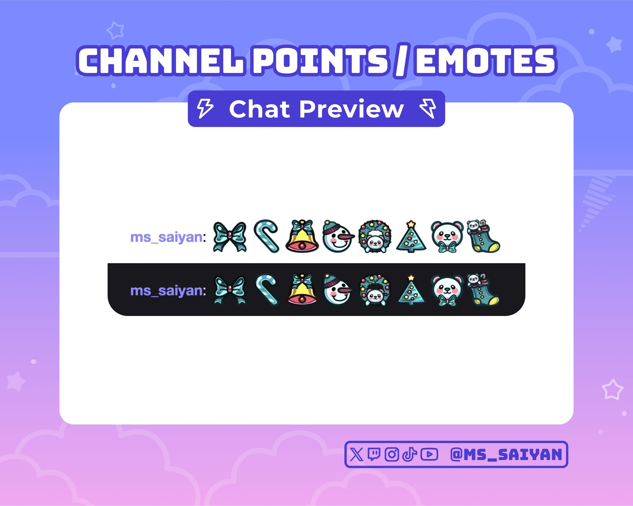 8 Holiday Twitch Channel Points / Emote Pack Emotes for Discord ...