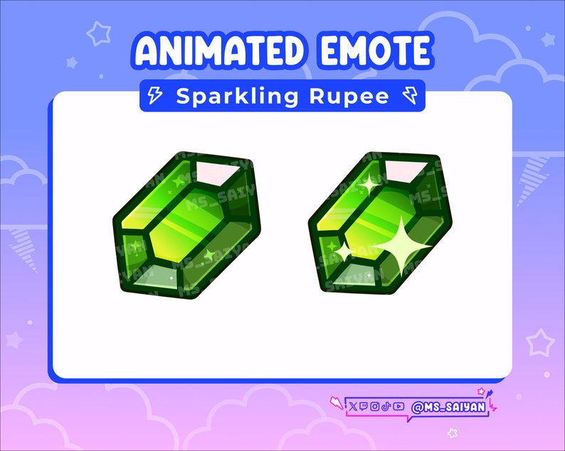 Animated Gem Emote for Twitch, Youtube, Discord | Zelda Rupee | GREG | Green Rupee of Eternal ...