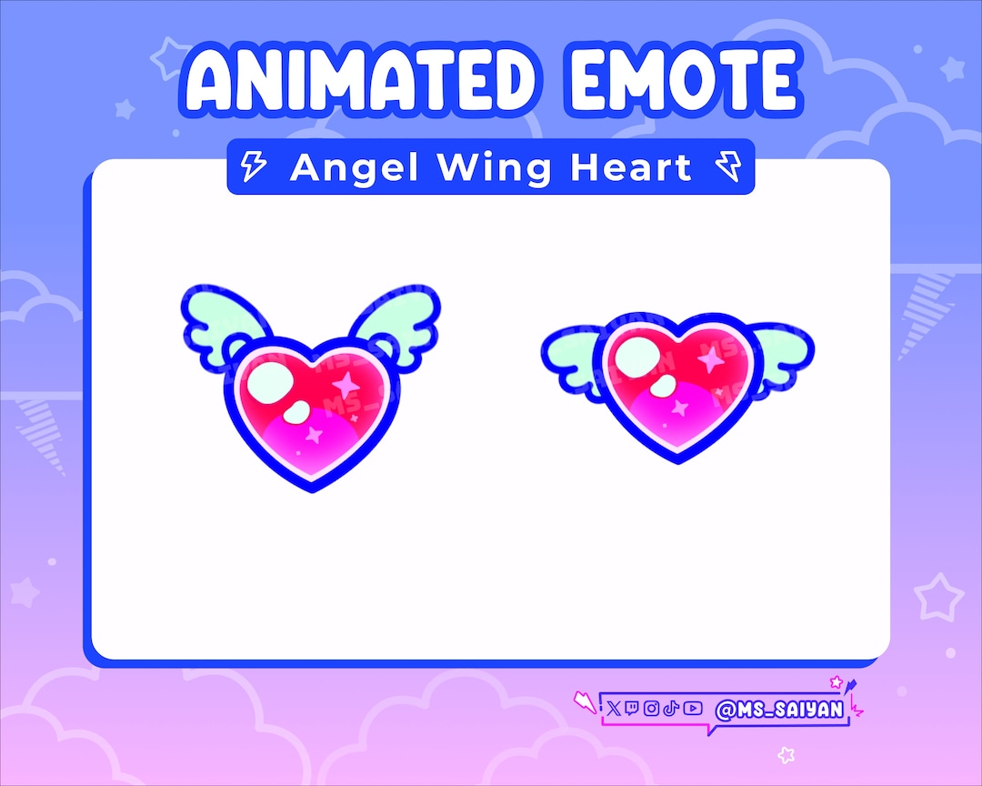 Animated Heart Angel Wing Emote: Twitch, Youtube, Discord (GIF Digital ...