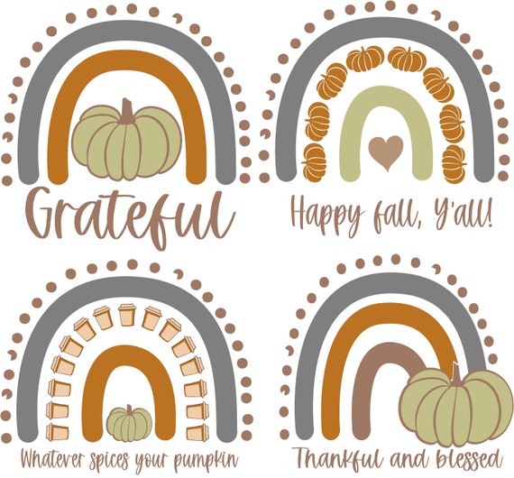 Fall SVG Bundle Boho Rainbow Heart SVG. Happy Fall Yall - Etsy