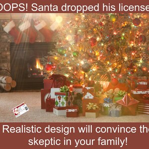 Santa Drivers License Sublimation Design. Small Gift Idea. Perfect ...