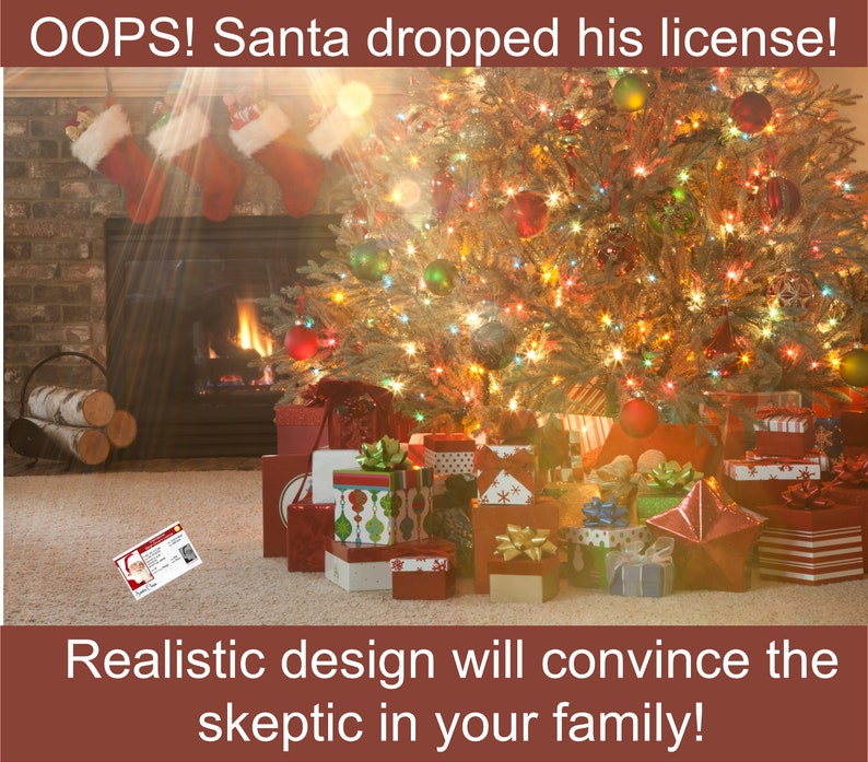 Santa Drivers License Sublimation Design. Small Gift Idea. Perfect ...