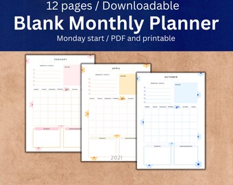 Monthly Planner - Etsy