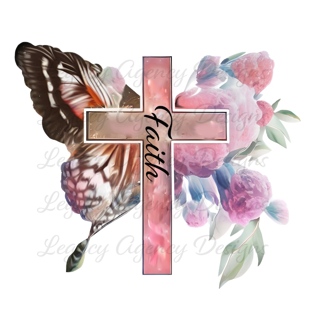 Butterfly Cross 8.5" X 10" 300 Dpi Png and Jpg Image File for ...