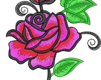 FLORAL MOTIF EMBROIDERY Flower Design File, W-12.31in H- 14.72in ...