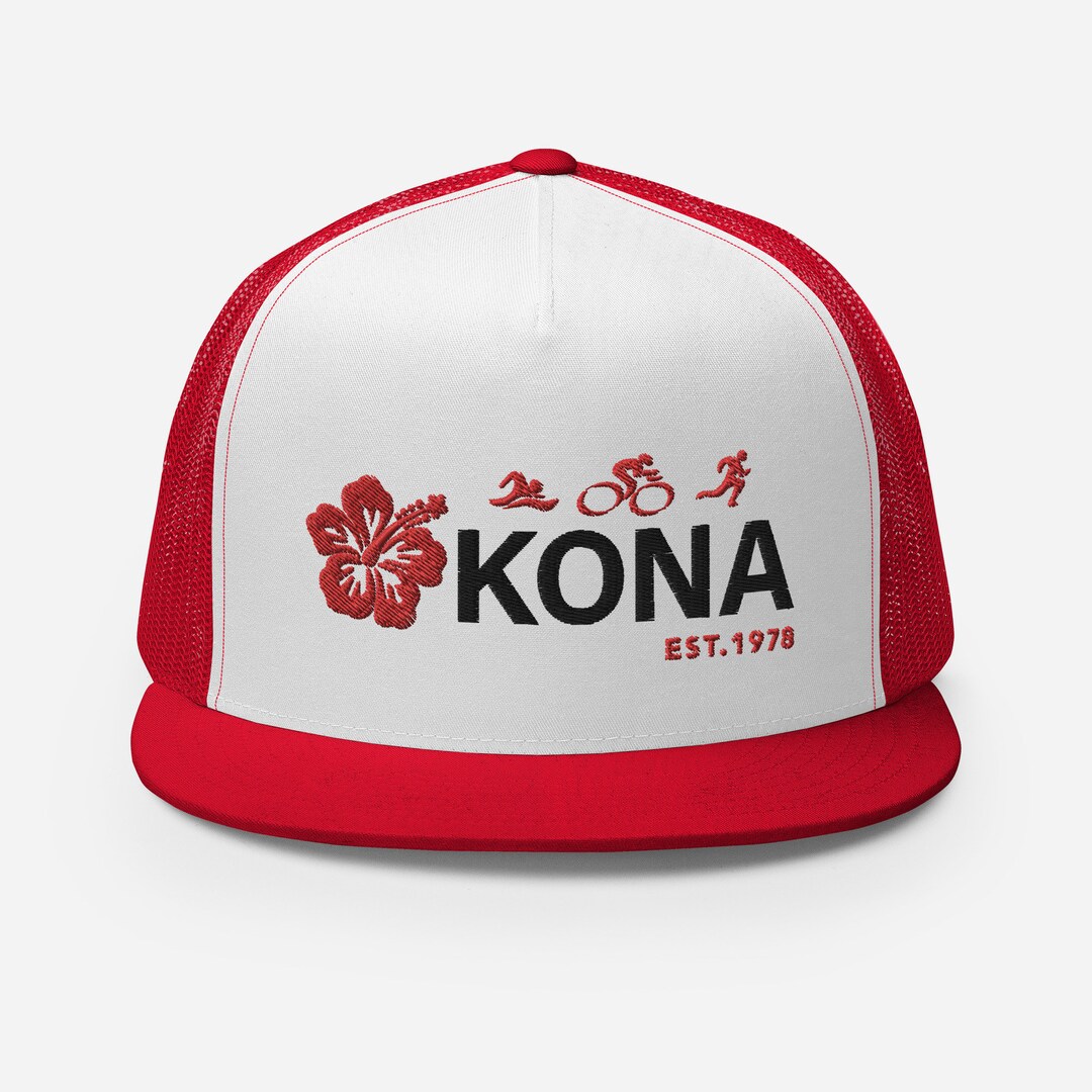 Classic Embroidered Hibiscus Kona Swim Bike Run Trucker Cap - Etsy
