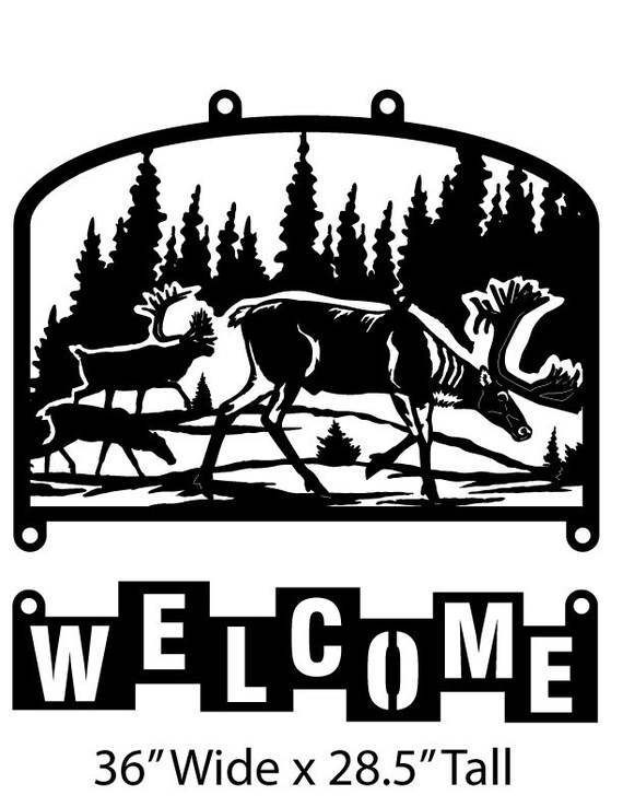 Caribou Welcome Sign 4 - Etsy