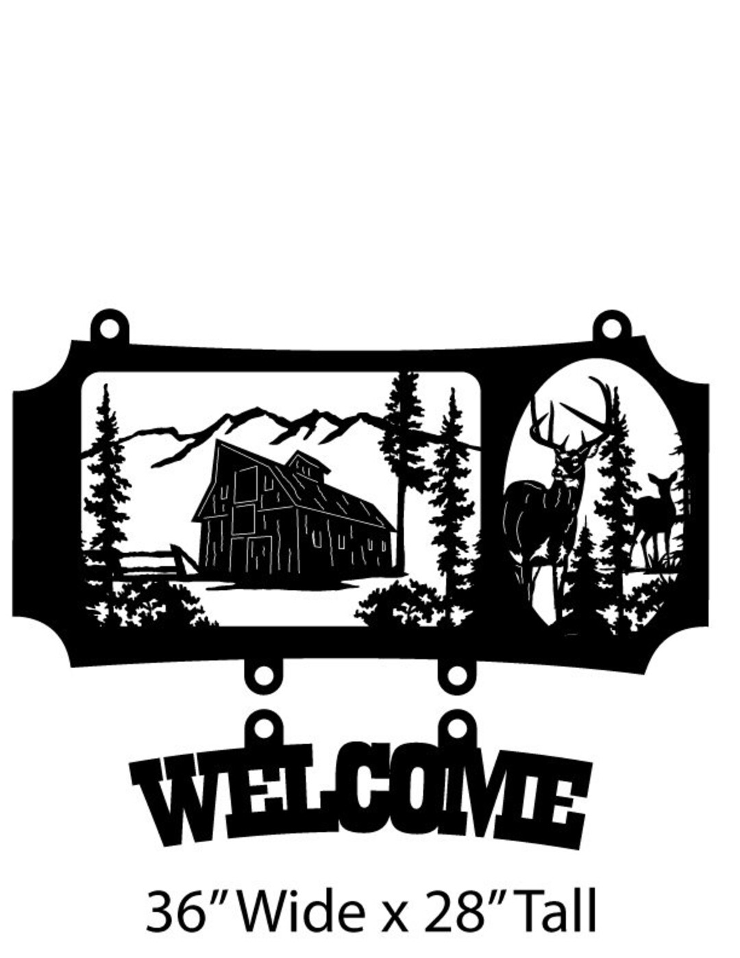 Whitetail Metal Welcome Sign 2 - Etsy