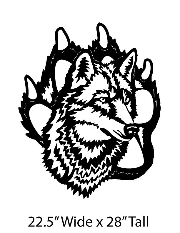 Wolf Metal Paw Print - Etsy