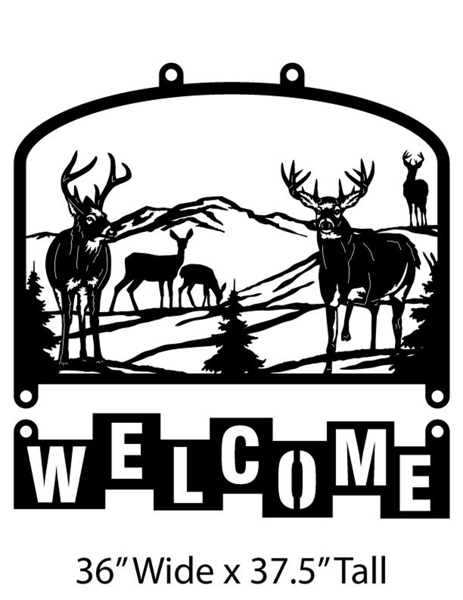 Whitetail Deer Metal Welcome Sign - Etsy