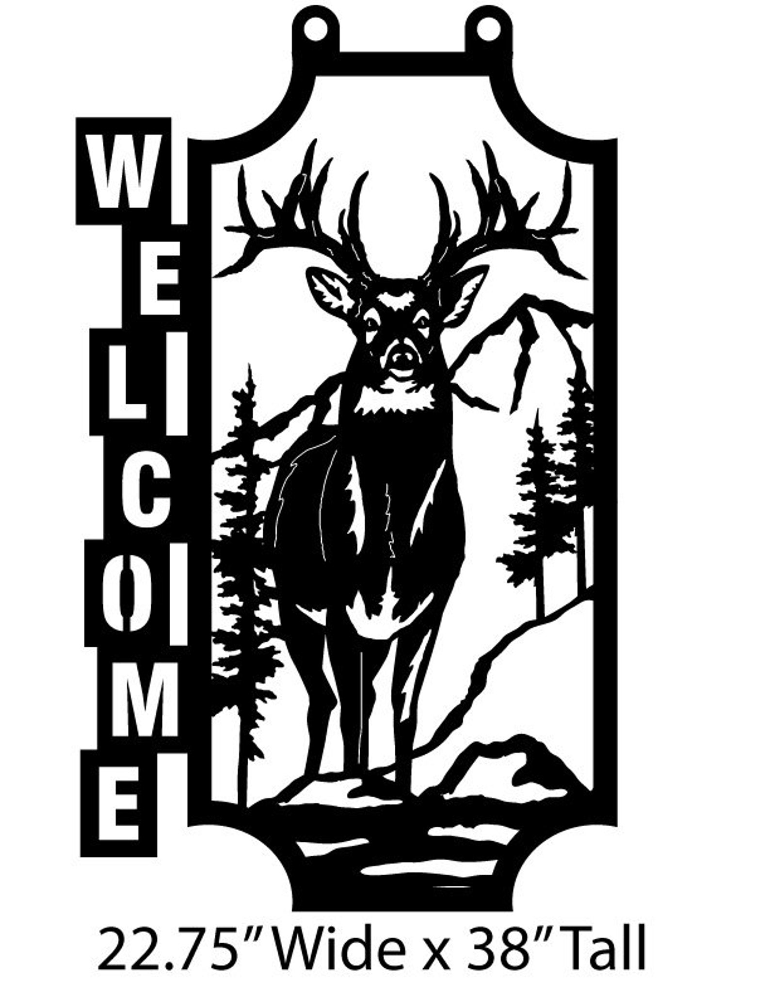 Whitetail Welcome Sign 4 - Etsy