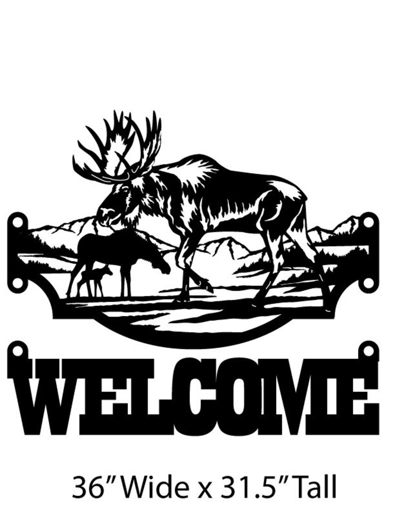 Moose Welcome Sign - Etsy