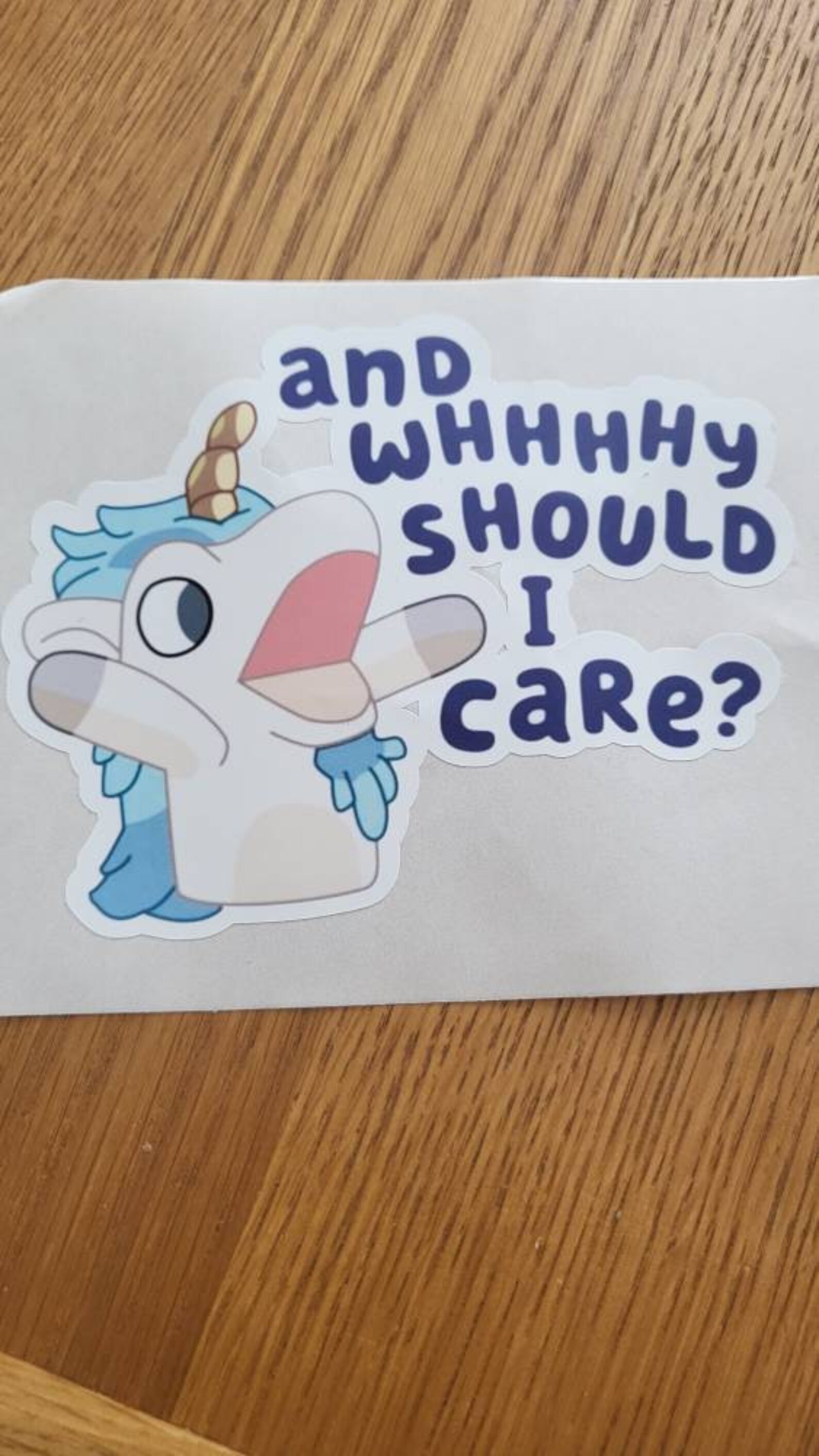 Bluey Unicorn Vinyl Sticker Etsy Uk