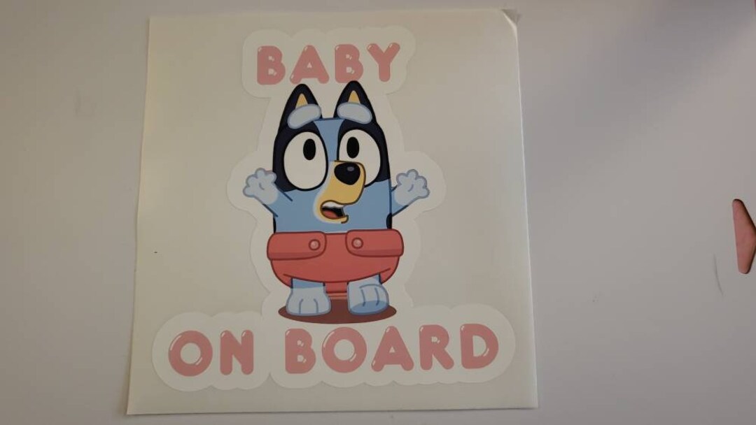 Bluey Baby on Board Sticker - Etsy UK