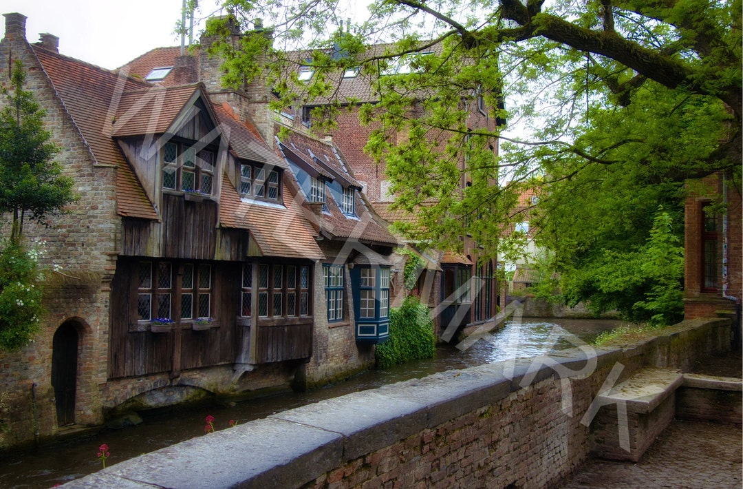 Bruges Belgium Digital Wall Art – Cottagecore European Village Print ...