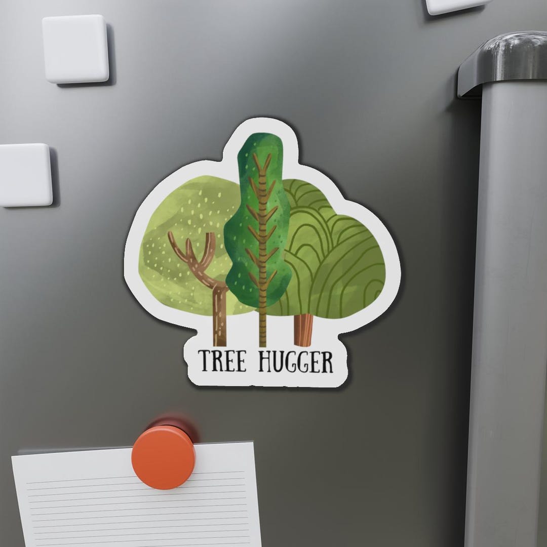 Whimsical Tree Hugger Magnet, Die-cut Magnet for Fridge or Car, Tree Hugger Gift, Nature Lover ...