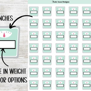 Planner Stickers, Cute Weight Tracker, Write in Weight Stickers, 35 ...