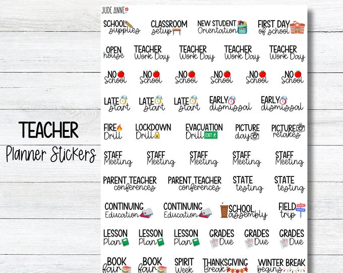 Back to School Stickers Planner Stickers (PRINTABLE) - Etsy