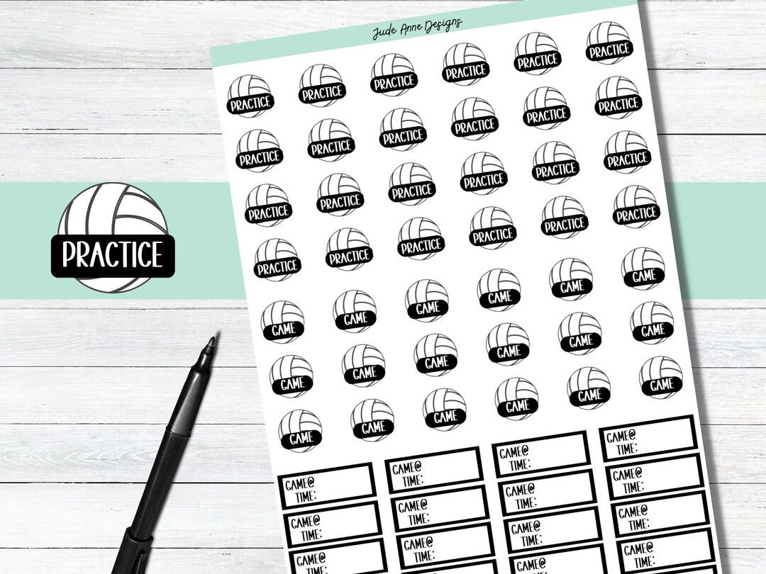 Volleyball Planner Stickers, Functional Stickers, Sports Stickers for ...