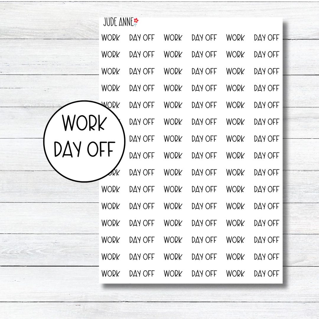 Work Stickers and Day off Stickers, Work Script Sticker for Planners ...