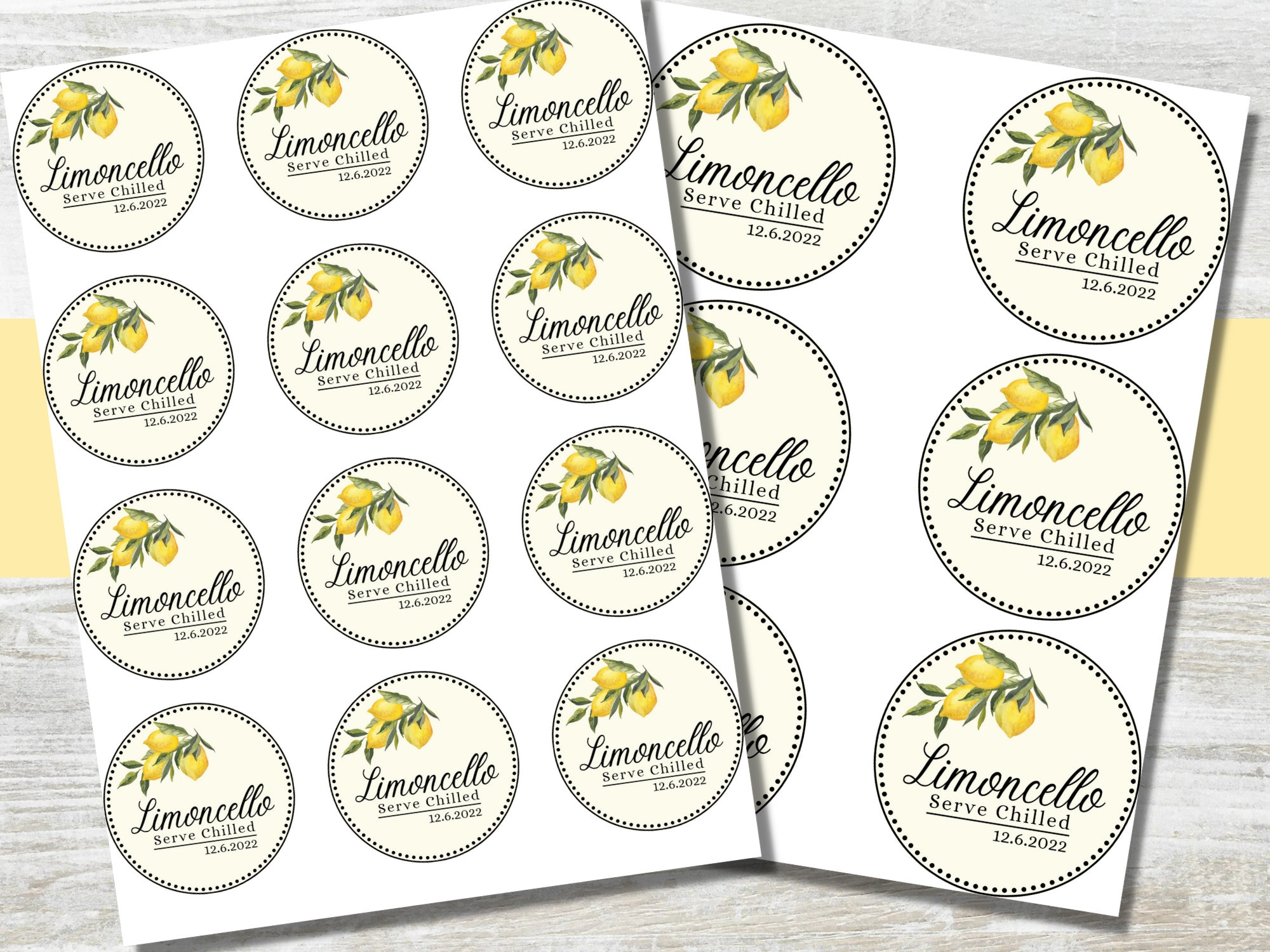 Personalized Limoncello Labels 12 Count or 6 Count Fully - Etsy