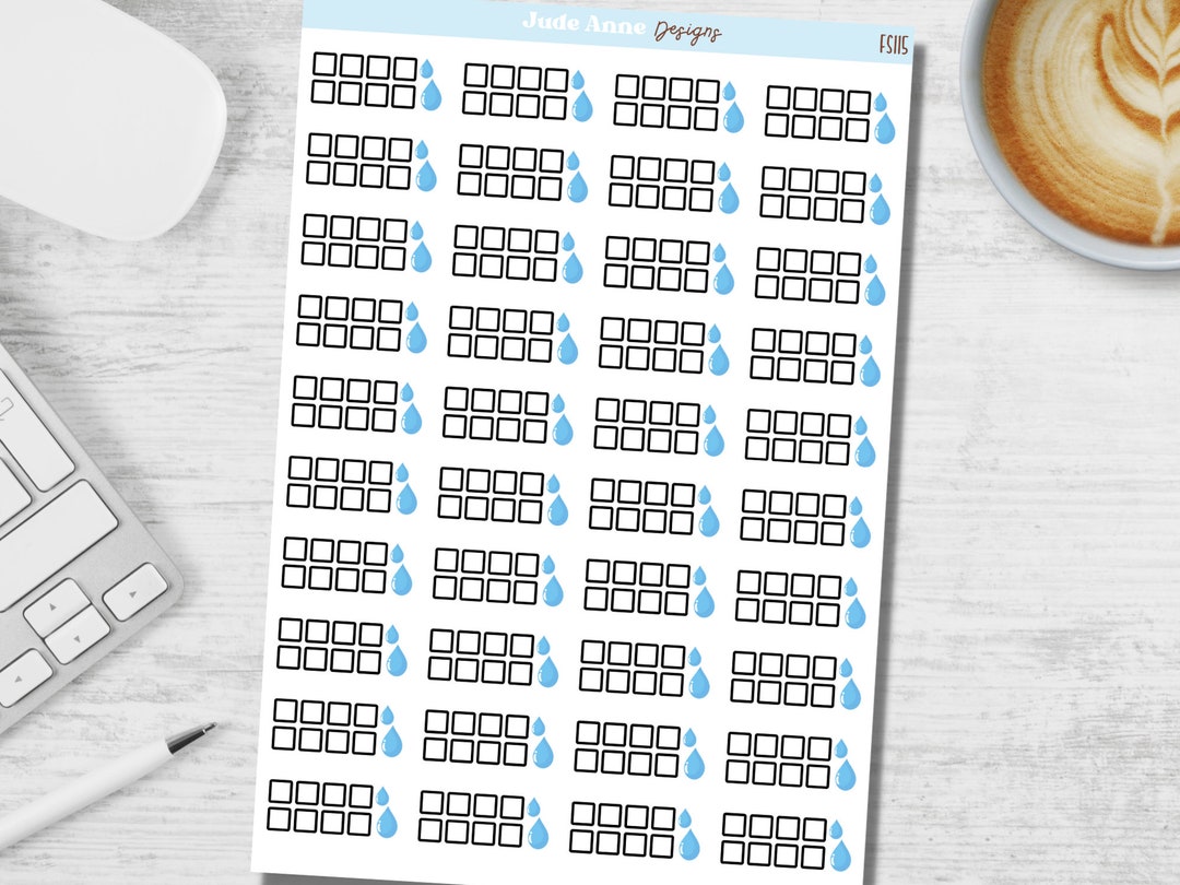 Water Intake Planner Stickers Daily Water Tracker Stickers for Planners ...