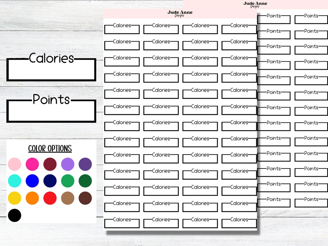 Calorie Tracker Planner Stickers, Point Tracker Planner Stickers ...