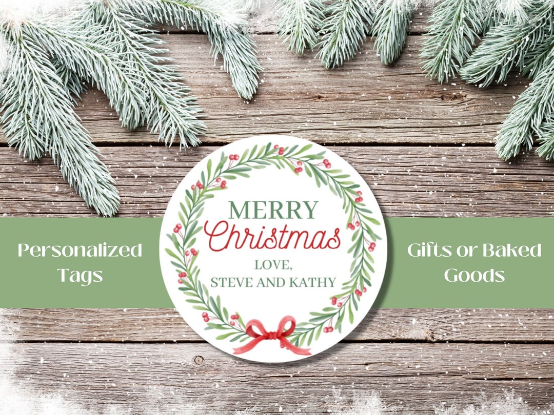 Christmas Gift Tags Customized Xmas Goody Bag Labels Baked - Etsy