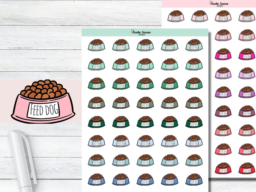 Feed Dog Planner Stickers, Dog Food Reminder Sticker Sheet, Planning ...