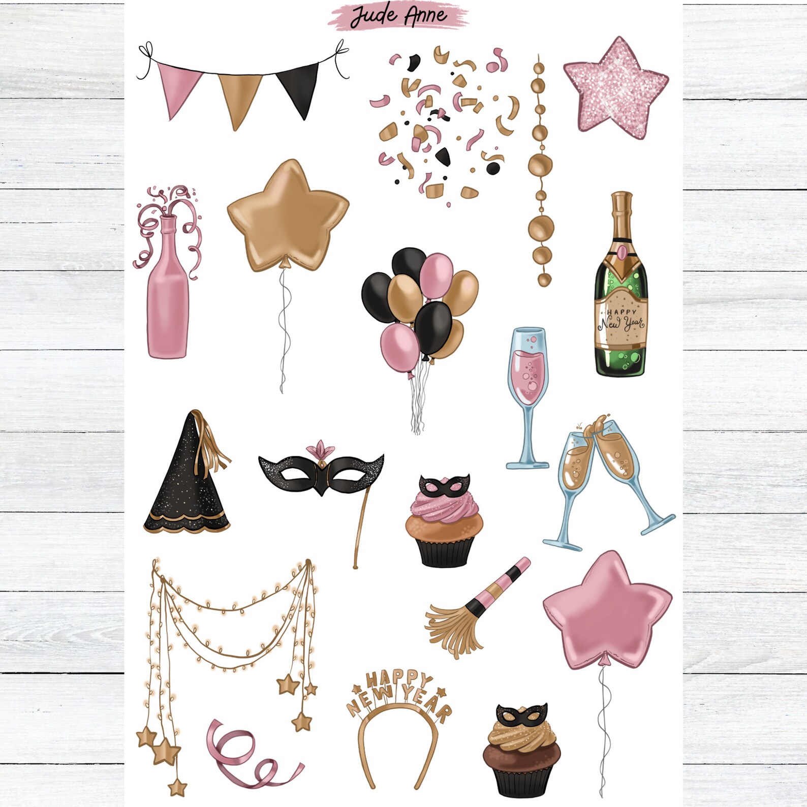 New Years Planning Stickers, New Year Deco, Celebrate 2025 Stickers ...