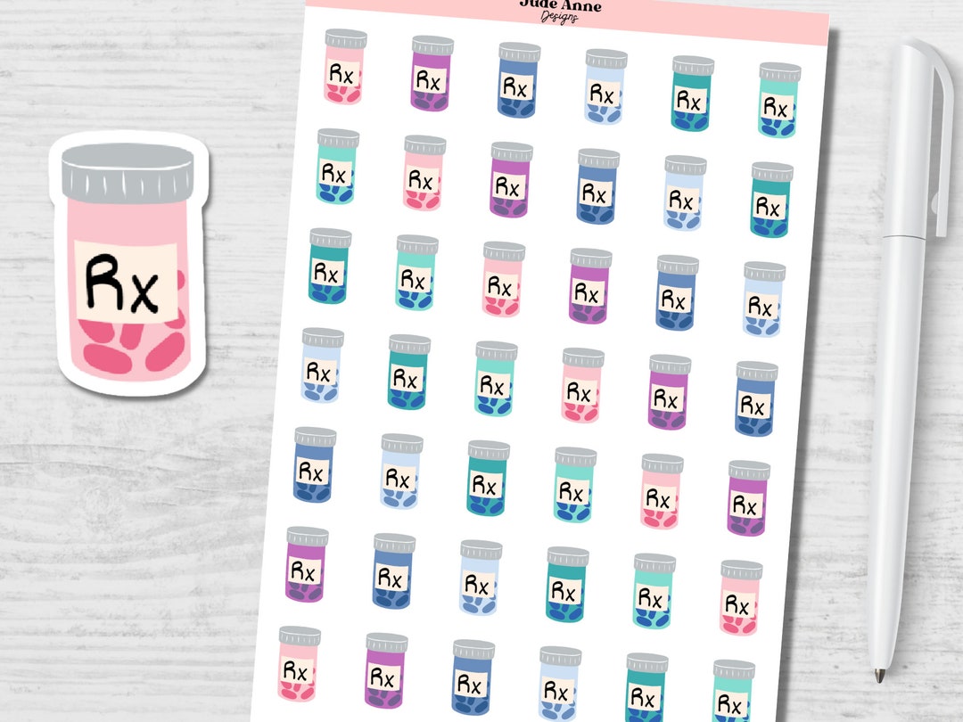 Meds Reminder Stickers, Medication Reminder for Planner, RX Icon ...