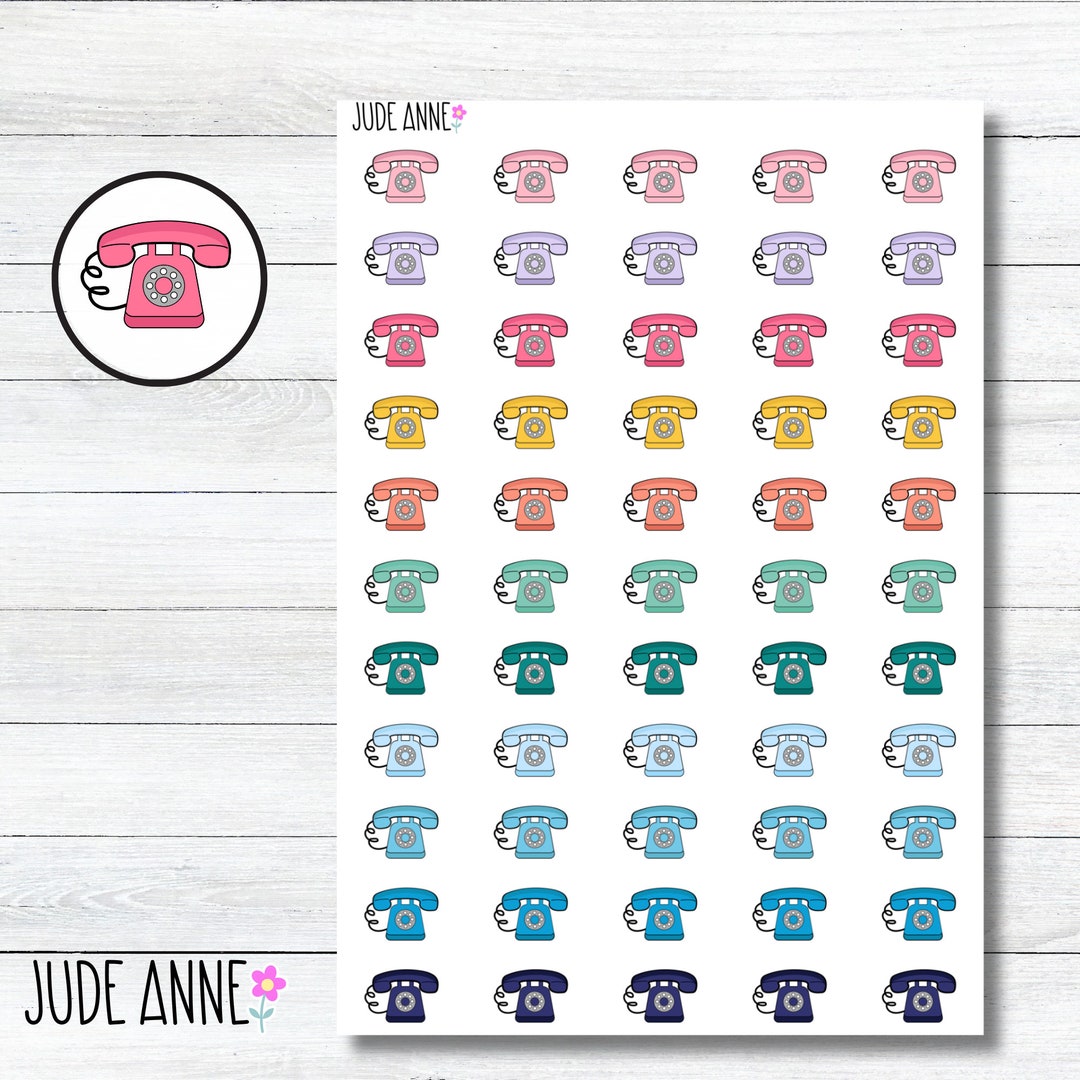 Phone Icon Planner Stickers, Call Reminder Planner Stickers, Stickers ...