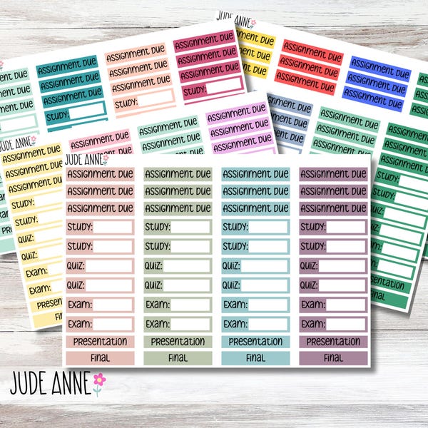 Student Planner Stickers - Etsy
