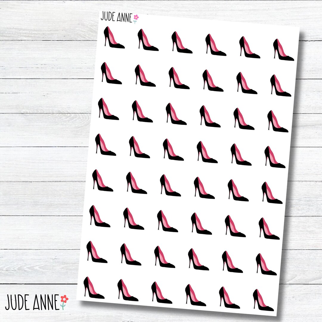 Chic Black and Pink High Heeler Sticker Sheet, Working Women Planner ...