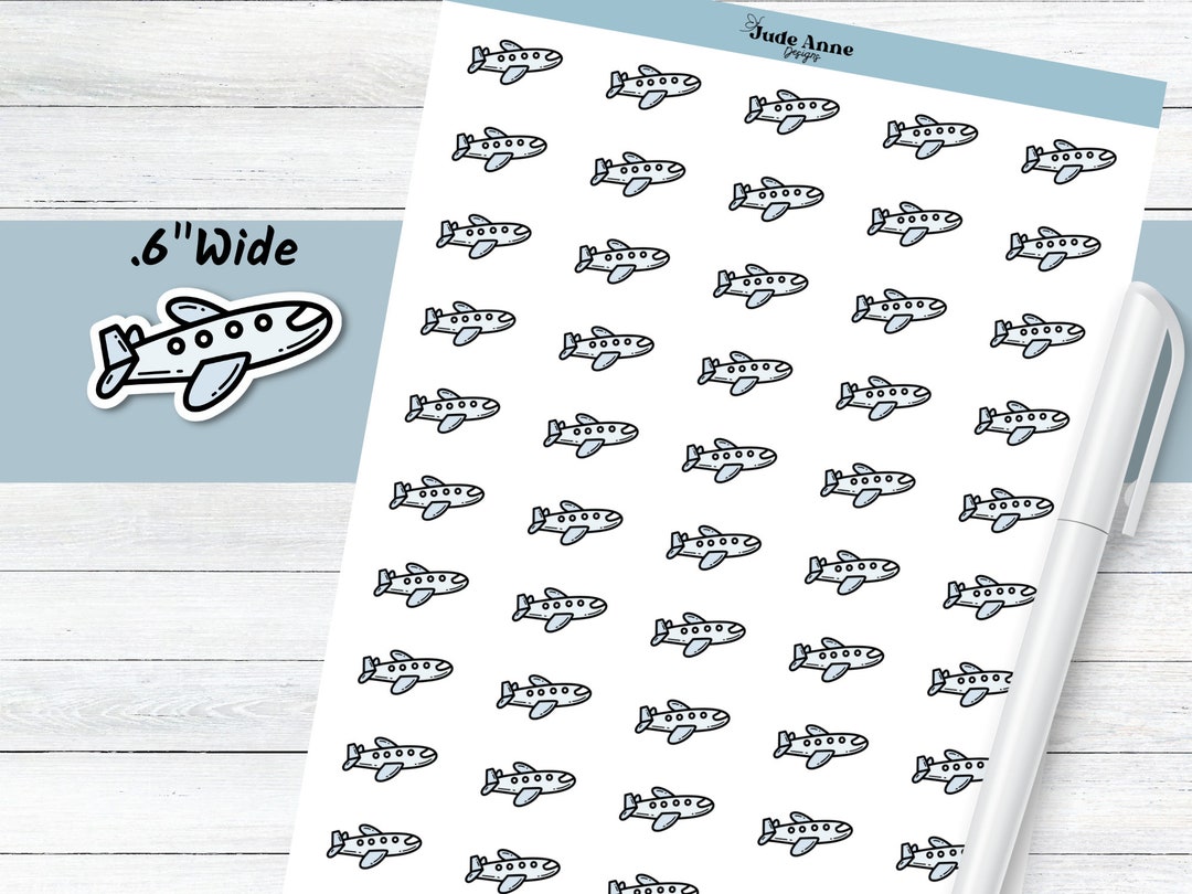 Airplane Sticker Sheet, Travel Planner Stickers, Plane Stickers for ...