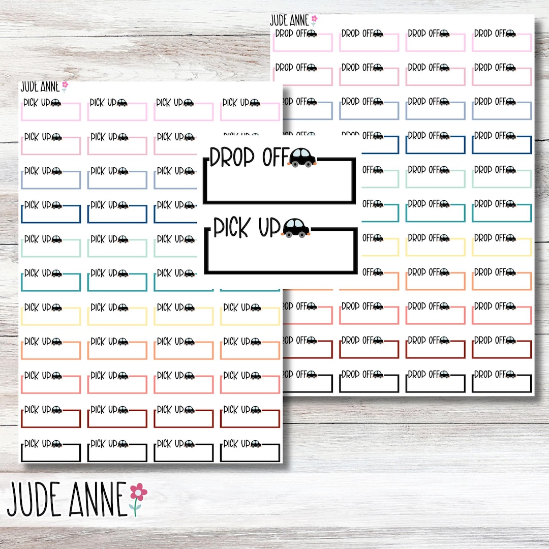 Pick up and Drop off Planner Stickers | School Planner Stickers | Cute ...