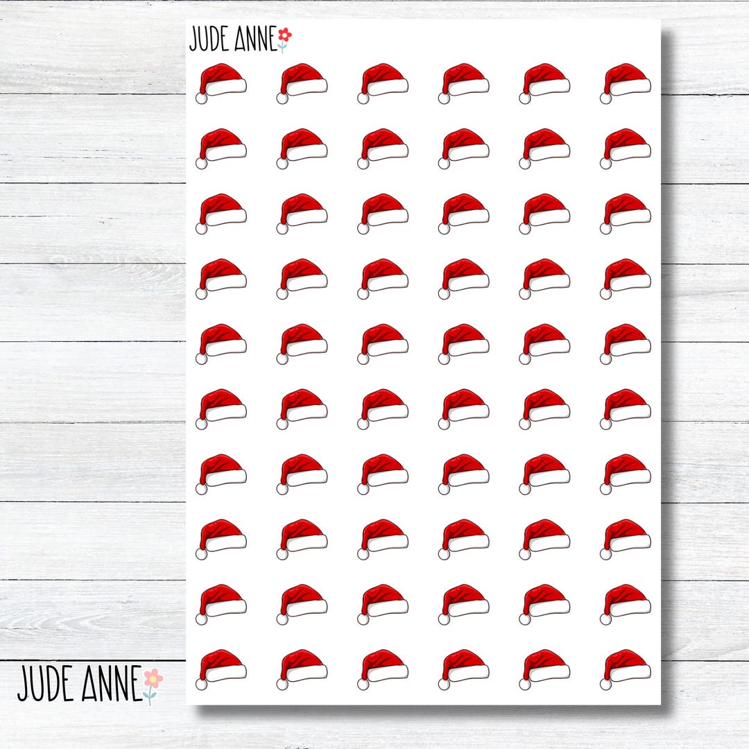 Santa Hat Planner Stickers Christmas Decoration Stickers Cute Planner ...