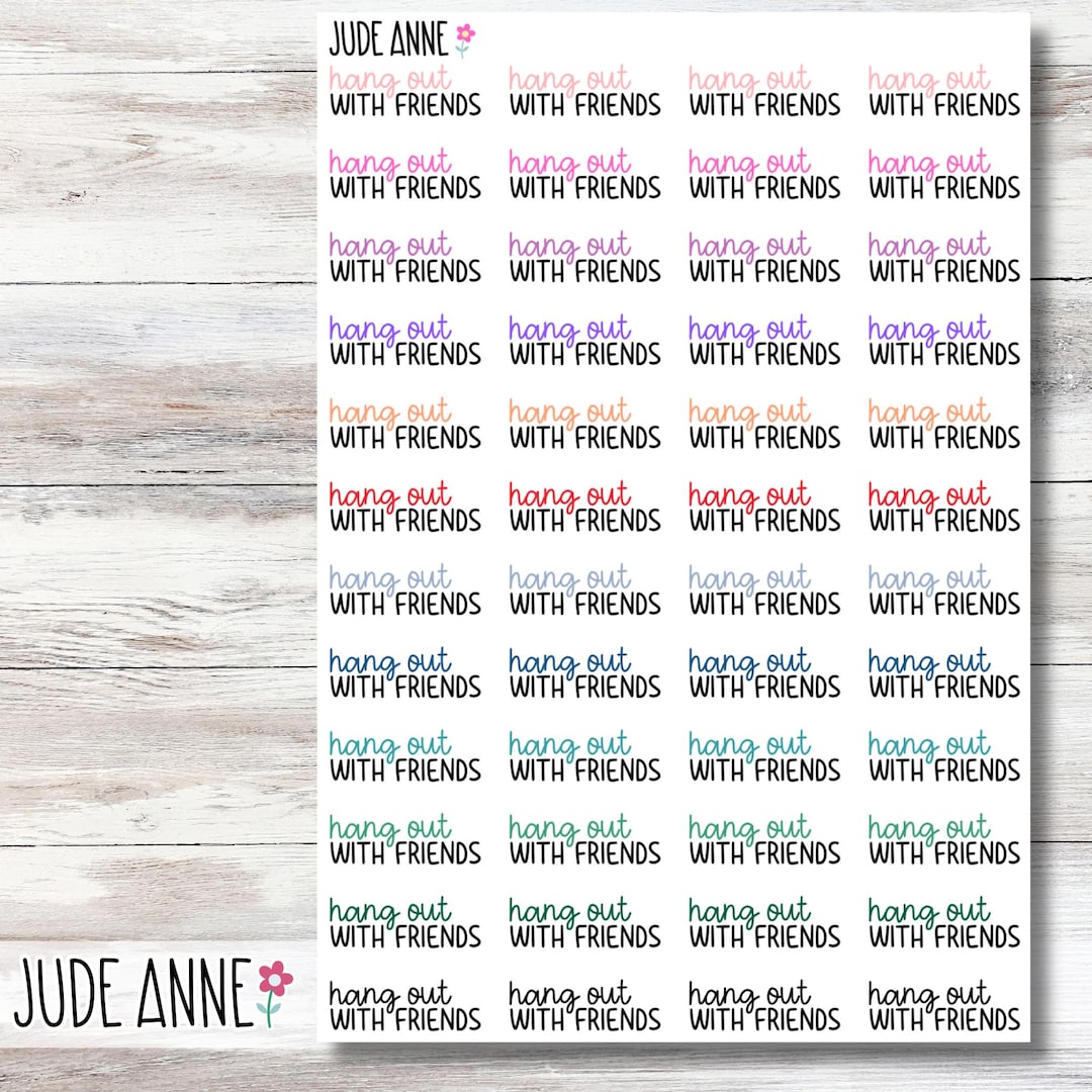 Hang Out With Friends Planner Stickers, Friends Get Together Planner ...