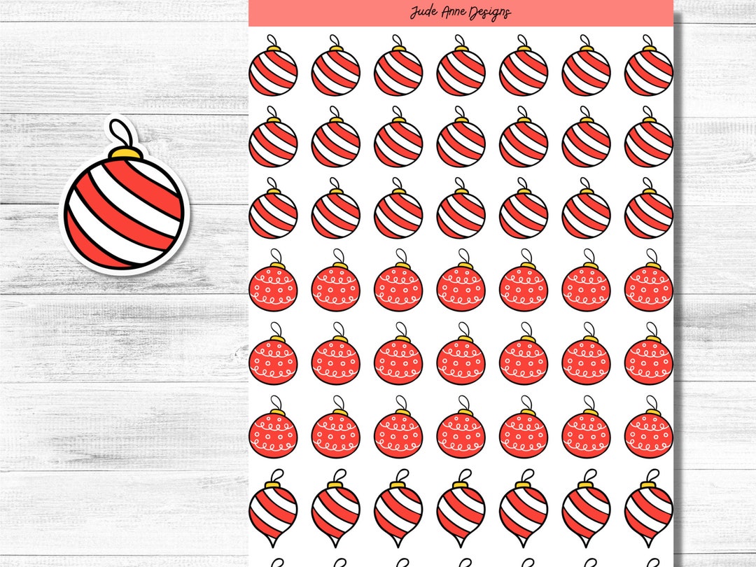 Christmas Ornament Christmas Stickers (1/2"), Christmas Planner ...