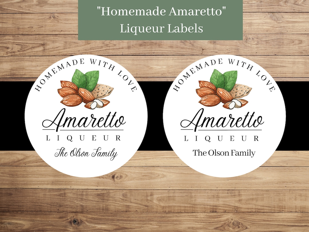 Personalized Homemade Amaretto Labels, Homemade Almond Extract ...