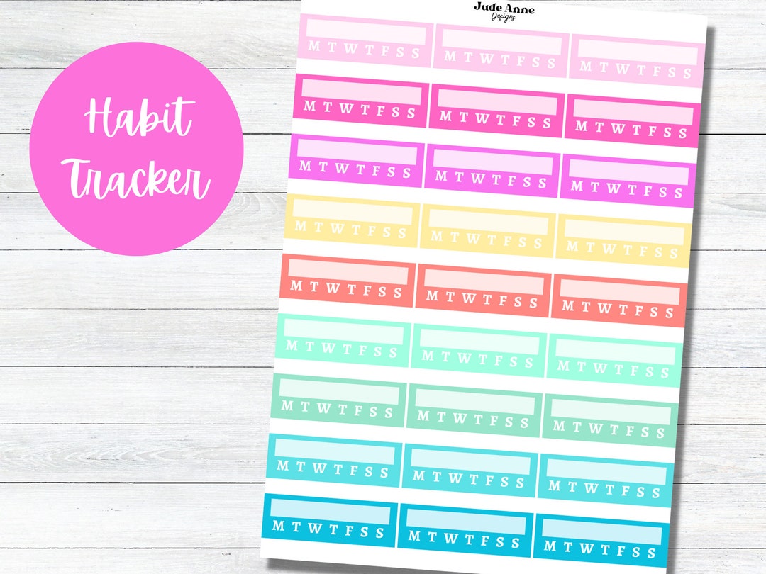Habit Tracker Planner Stickers | Workout Tracker Stickers | Colorful ...